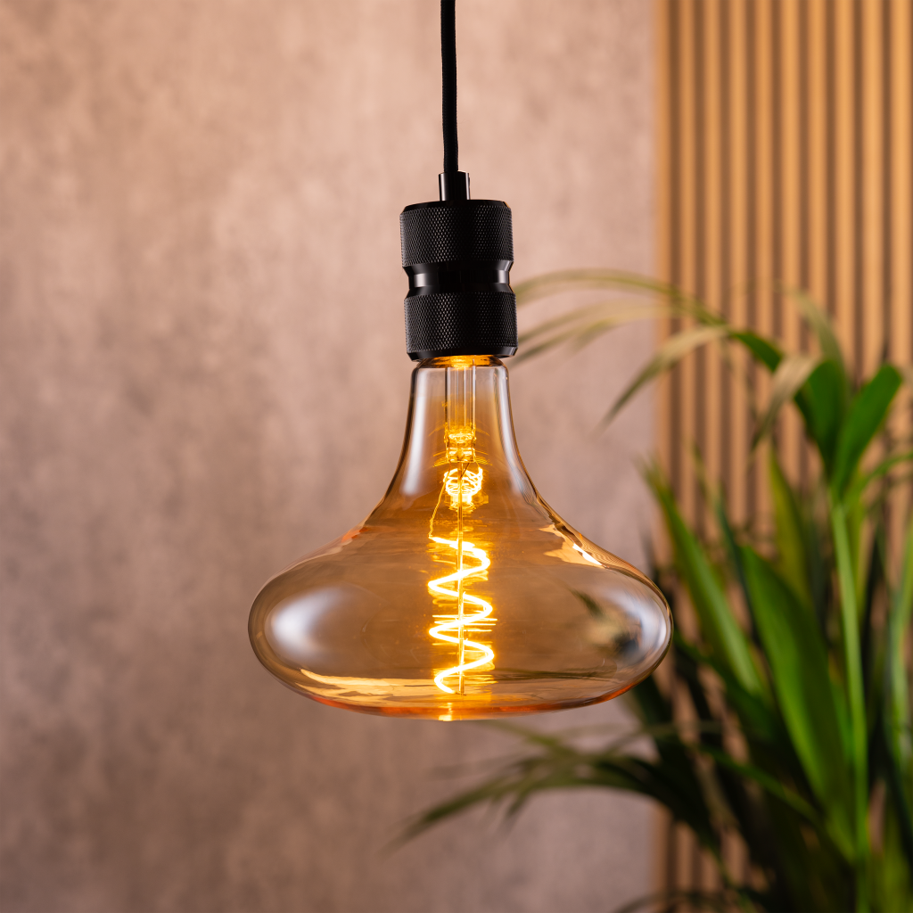 TCP Amber Twist Short Horn Bulb, Warm White, E27 | TCP